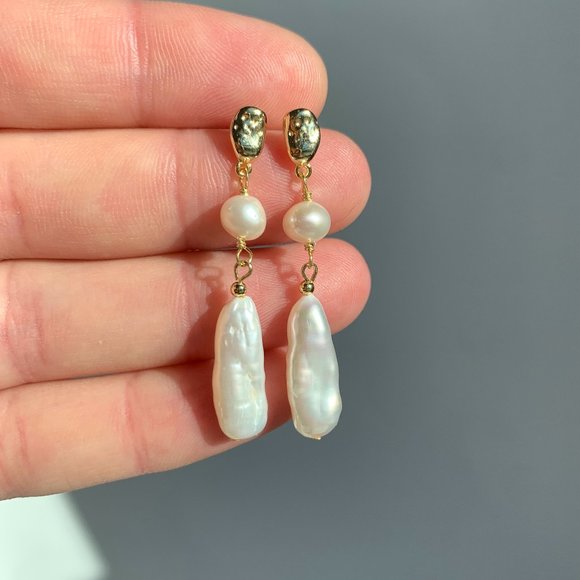 Anthropologie | Jewelry | New Anthropologie Shashi Dasha Long Pearl Earrings | Poshmark